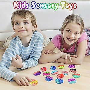 Pop Fidget Toys Its Party Favors for Kids 4-8 8-12, 20PCS Hedgehog Toy Mini Pop Keychain It Fidget Toy Bulk Fidgets for Classroom Prizes for Kids Birthday Goodie Bag Stuffers Autism Sensory Toys Packs