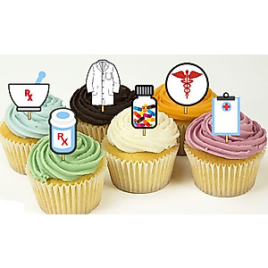 12 Pharmacy Pharm D Party Cupcake Toppers Food Picks