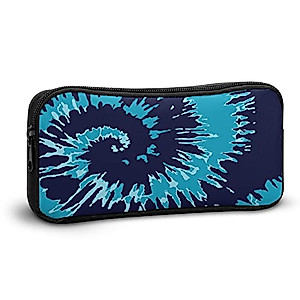 Navy Blue Tie Dye Pencil Case Pencil Pouch Coin Pouch Cosmetic Bag Office Stationery Organizer