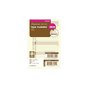 FILOFAX Calendar Insert Pocket Year Planner Cotton Cream (E) 2024