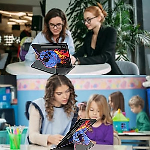 BFSEROBJ for Samsung Galaxy Tab S9 Case 360 Rotating Degree Stand Lightweight Protective Smart Cover with Auto Wake/Sleep Tablet Case for Samsung Galaxy Tab S9 5G 11 inch 2023 - Fire Skull