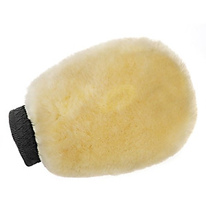 Lambswool Wash Mitt Single Side Lambs Wool Washing Mitt Gloves Car Cleaning Beige