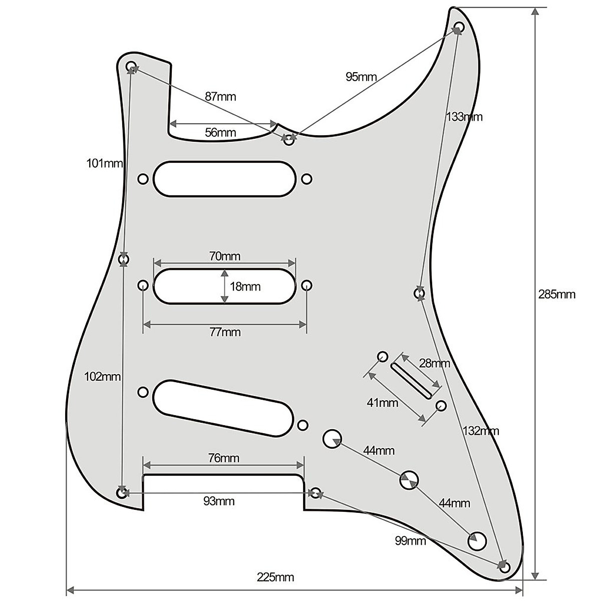FLEOR 3Ply Black SSS 8 Hole Vintage ST Pickguard Backplate Tremolo Cavity Cover with Screw for Vintage ST Style Guitar Parts