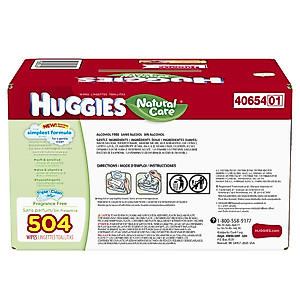 Huggies Natural Care Baby Wipes, Refill, 504 Count