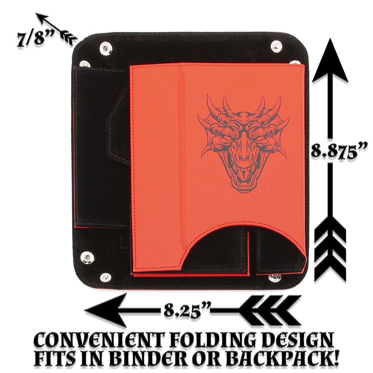 CASEMATIX Portable Dice Tower and Tray Set with Non-Scratch Felt Interior - Folding 8" Dice Rolling Tower