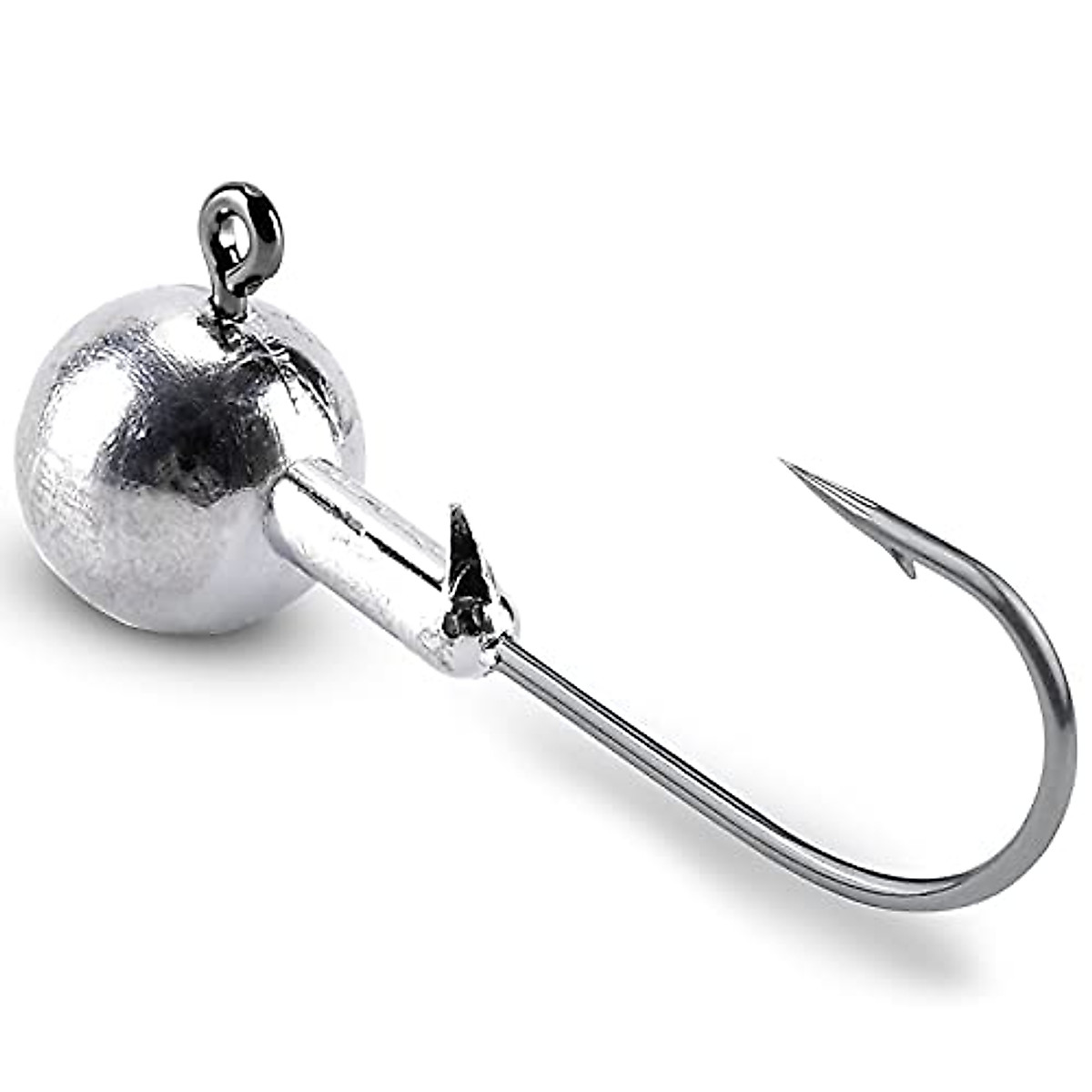 Atibin Barb Saltwater Jig Head Hook Bass Freshwater Jigs Hook Lead Round Ball Fishing Jig Lead Tackle Sharp 25pcs 1/4oz