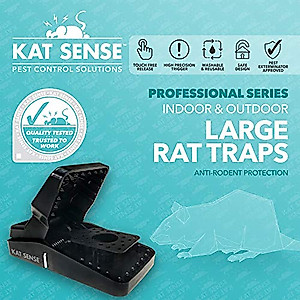 Pest Control Rat Traps for Instant Kill Results, Set of 6 Large Reusable Rodent Snap Trap for Mice ‘N Chipmunks, Big Outdoor Traps That Also Work Indoor for Home