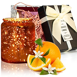 Diteryy Orange Aromatherapy Candle Soy Candles for Home Scented Essential Oil Candles Bath and Body Works Candles Long Lasting Candles Jar Candles Present for Women Spa Yoga Meditation Mothers Day