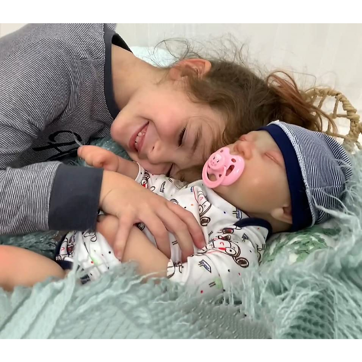 Adolly Gallery Realistic Reborn Baby Dolls Cute 20inch Soft Silicone Handmade Cloth Body Realistic Toddler Doll Lifelike Toy Gifts for Girl Age 3+ Name Bryan