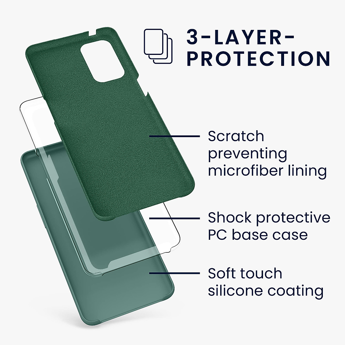 kwmobile Case Compatible with OnePlus Nord N200 5G Case - TPU Silicone Phone Cover with Soft Finish - Forest Green