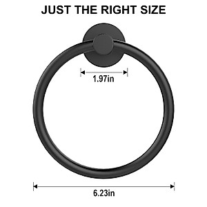 SetSail Towel Holder for Bathroom Wall Matte Black Towel Ring 304 Stainless Steel Hand Towel Holder Heavy Duty Towel Hanger for Bath, Kitchen