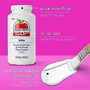 Apple Barrel PROMOABWB Set Featuring 2 16 fl oz White Black Acrylic Paint Colors, (Pack of 2), Multi 2