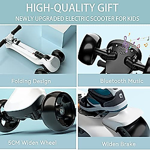 Kids Electric Scooter, 3 Wheel Electric Scooter for Toddlers Boys Girls, Flashing LED Deck & Wheels, 3 Adjustable Height, Lean-to Steer Design, Foldable Scooter for Kids Ages 3-9 Unique Gift (Pink)