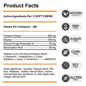 Probiotics for Dogs: Advanced Dog Probiotics & Digestive Enzymes, Digestion & Health Supplement, Support Gut Health, Itchy Skin, Immunity,Yeast Balance, Prebiotics Fiber Supplement Reduce Diarrhea,Gas