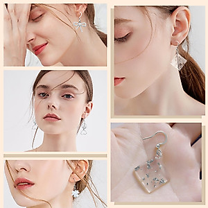 160 PCS/80 Pairs White Gold Tone Earring Hooks Hypoallergenic Ear Wires Fish Hooks with 100 PCS Clear Silicone Earring Backs and 100 PCS Jump Rings Earring Findings for DIY Jewelry Making