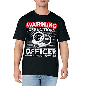 Correctional Officer Annoy At Your Own Risk Thin Silver Line T-Shirt