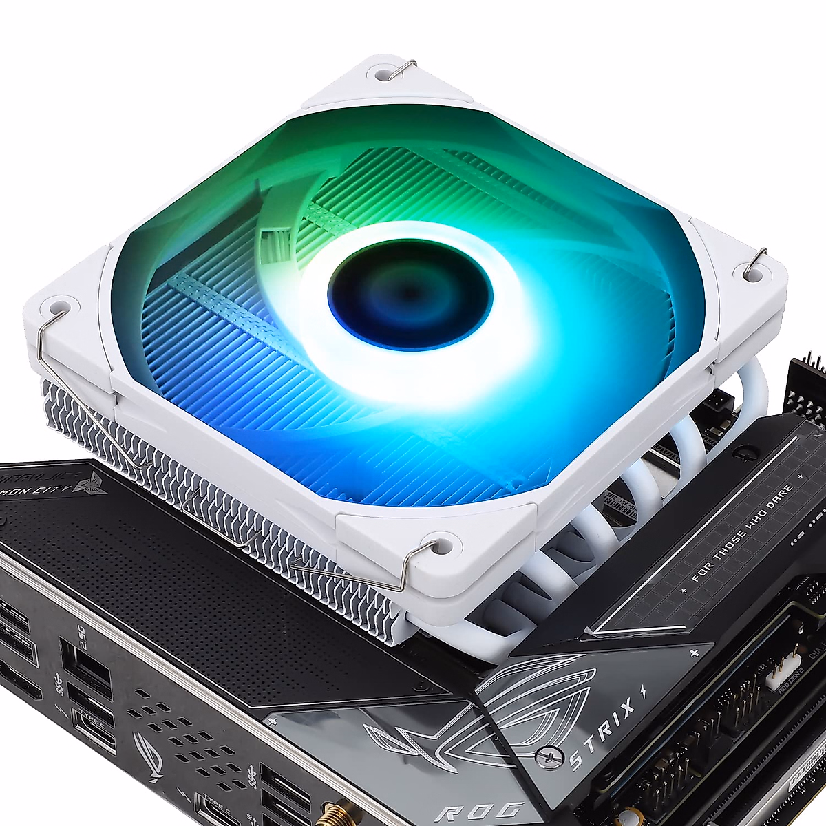 Thermalright AXP120-X67 White ARGB Low Profile CPU Air Cooler with Quite 120mm TL-C12015W-S PWM Fan, 6 Heat Pipes, 67mm Height, for AMD AM4 AM5/Intel LGA 1700/1150/1151/1155/1156/1200/2011/2066