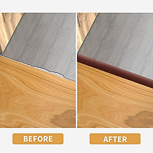 Floor Transition Strip, 3.3 Ft Self Adhesive Vinyl Flooring Transition Strips Wood to Tile Floor Divider Strip for Joining Floor Gaps Tiles Carpet Threshold Transition (1.58in W, Coffee)