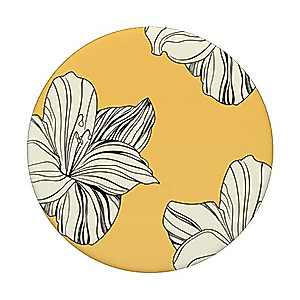 Stylish Retro Yellow Floral Phone Popper PopSockets Swappable PopGrip
