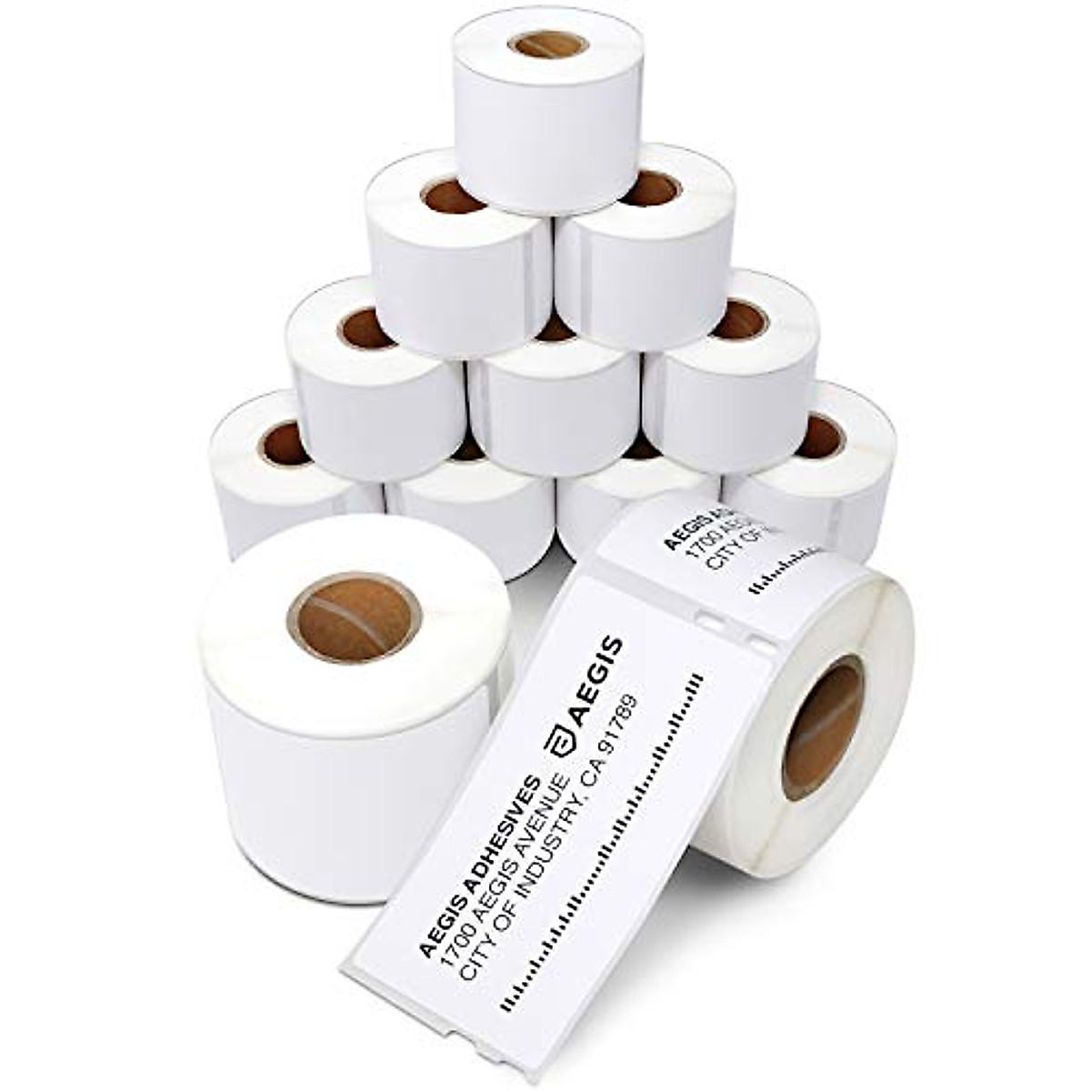 Aegis - Compatible Direct Thermal Labels Replacement for DYMO 30323 (2-1/8" X 4") Shipping & Postage - Use with Labelwriter 450, 450 Turbo, 4XL Printers (12 Rolls)