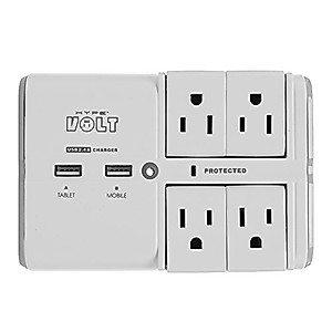 Hype Volt 90 Degree Wall Tap Swivel Surge Protector with 2 Usb Charging Ports