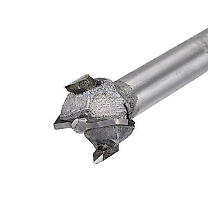 uxcell Forstner Wood Boring Drill Bits 14mm 15mm Dia. Hole Saw Carbide Alloy Steel Tip Round Shank Cutting for Hinge Plywood Wood Tool 2in1 Set