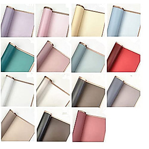 JOSON 30 Sheets /15 Colors Waterproof Gold Edge Flower Wrapping Paper,Florist Bouquet Supplies,DIY Crafts,Gift Packaging or Gift Box Packaging, 23x23Inch