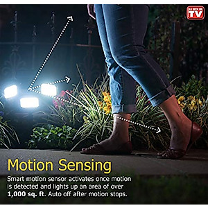 Bionic Floodlight Deluxe White by Bell+Howell Solar Lights Outdoor Motion Sensor LED Outdoor Lights Swiveling Light 108 High Power LED Bulbs in Adjustable Panels for Garden Patio As Seen On TV