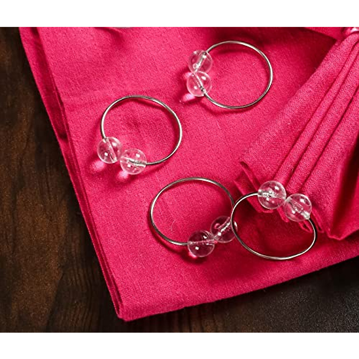 Goroly Home Metal Napkin Rings for Christmas Party Decoration Dinning Table Everyday Use Family Gatherings -Beautiful Emphasize to Your Dining Table Décor- Set of 12 - Silver