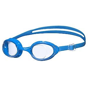 Arena Unisex Adult Air-Soft Anti-Fog Swim Goggles for Men and Women Recreational Swimming Superior Comfort Air Seals Technology, Clear/Blue