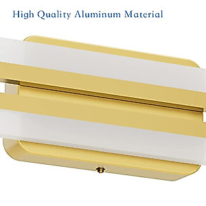 Ralbay 48" Gold Vanity Lights 48W Frosted Aluminum Modern LED Gold Bathroom Vanity Light Fixtures Over Long Mirror Modern Gold Bath Lighting 6000K White Light (IP65 Waterproof)