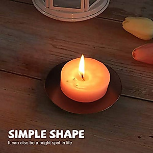 Iimin Iron Plate Candle HolderBlack Pillar Candle Holders for Table，Decorative Pillar Candle Plate，Pedestal Candle Stand for LED & Wax Candles, and Wax Candles Taper Incense Cones（4 Pcs）