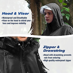 ANYOO Waterproof Rain Poncho Bike Bicycle Rain Capes Lightweight Compact Reusable for Adults