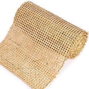 18" Width Rattan Cane Webbing Roll 15 Feet Hexagon Weave Rattan Fabric Furniture Woven Rattan Sheets for Crafts Cane Weave Rattan Material Natural Chair Caning Supplies Wicker for Chairs (15 Feet)