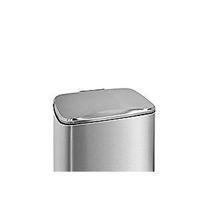 Innovaze 8 Gal./30 Liter and 1.3 Gal./5 Liter Rectangular Stainless Steel Step-on Trash Can Set for Kitchen and Bathroom