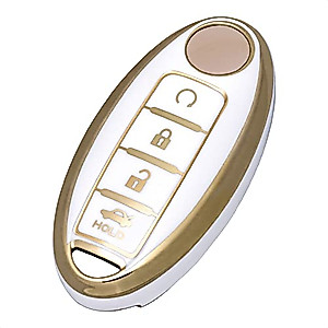 TANGSEN Smart Key Fob Case Black Soft TPU Compatible with Infiniti EX FX X G JX M Q QX Series for Nissan Altima Coupe Armada GTR Maxima Murano Cross CABRIOLET Rogue SENTRA Versa 4 Button