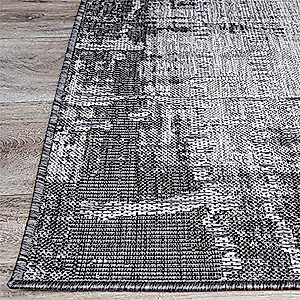 Couristan Charm Tiverton Anthracite-Light Gray Indoor/Outdoor Area Rug, 5'3" x 7'6"