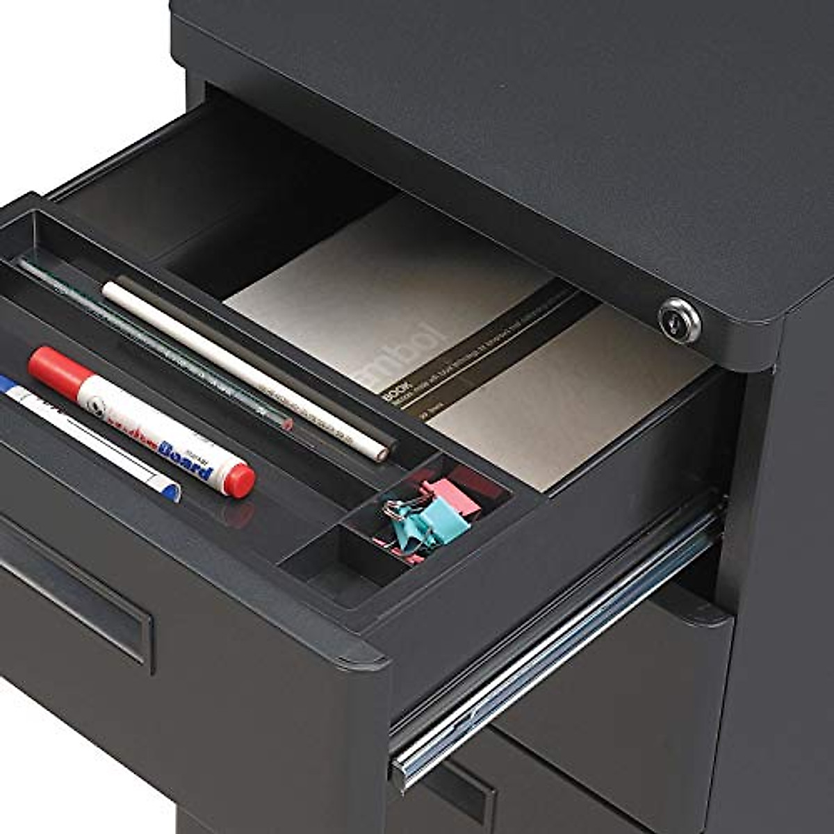 Nexel Interion Office Desk with 6 Drawers - 72" x 24" - Gray