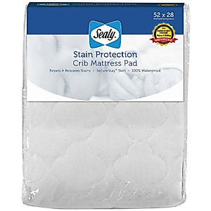 Serta Tranquility Eco Firm 2-Stage Premium Baby Crib Mattress & Sealy Stain Protection Waterproof Fitted Toddler Bed and Baby Crib Mattress Pad