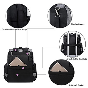 OUSIJOJO Diaper Bag Backpack, Waterproof Multi-Function Mommy Bag for Baby Care Large Capacity Stylish and Durable Perfect for Travel Work or Outing with Changing Pad