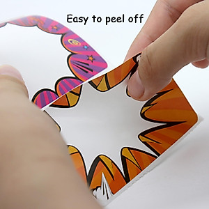 Cute Big Name Tags Stickers Labels Roll 250 Pcs Self Adhesive Personalized Name Tag Label Sticker 6 Different Designs 3.5"X 2.25" (Bubble Cloud)