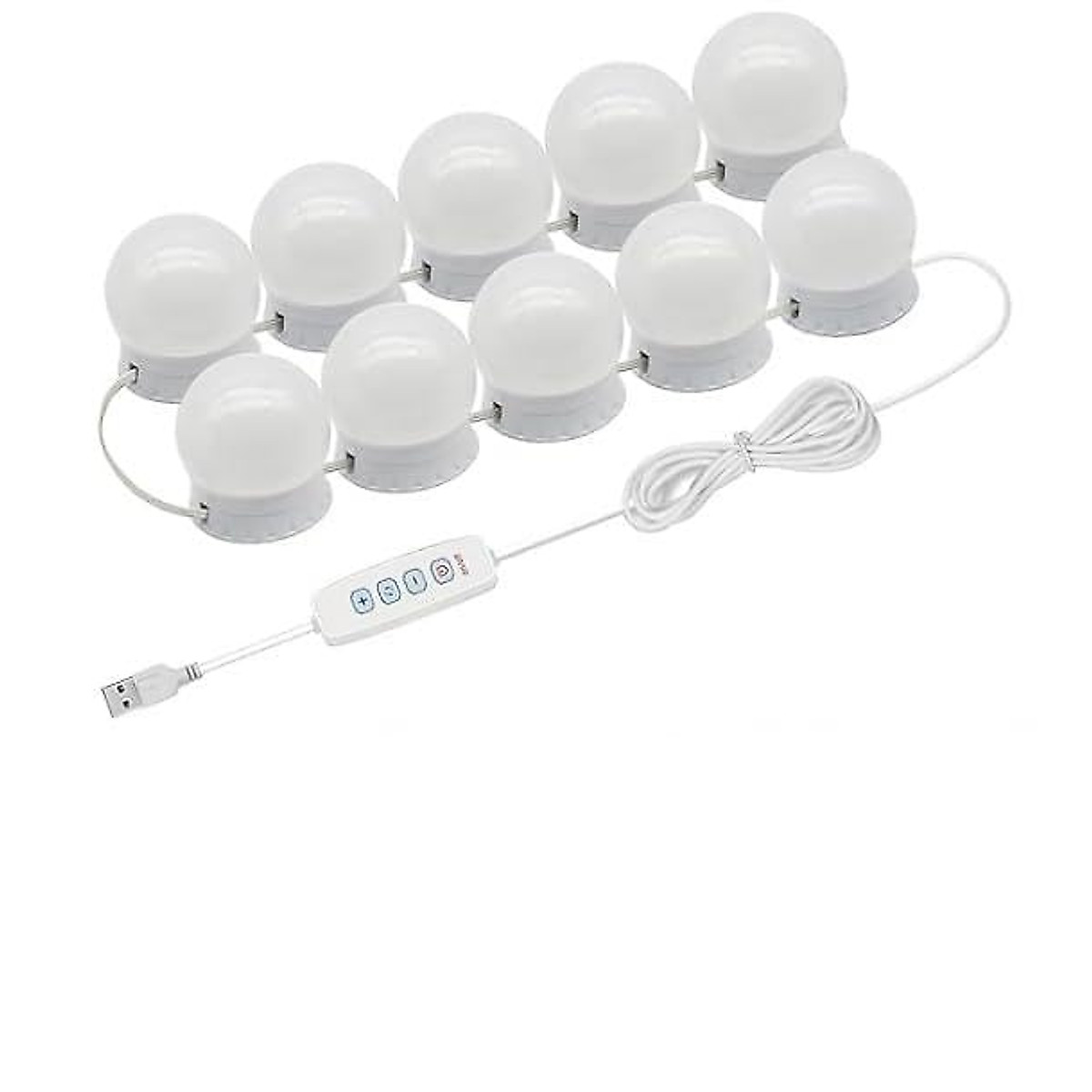 Pretmess Vanity Lights for Mirror, Hollywood Style Vanity Lights with 10 dimmable Bulbs,Adjustable Color & Brightness,USB Cable(No Mirror Include)