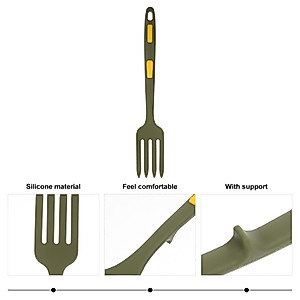 2Pcs Silicone Flexible Fork, Heat-Resistant Cooking Fork, Dishwasher Safe - Kitchen Non Stick Fork for Mix Ingredients, Whisk Eggs