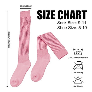 UTTPLL Women Slouch Socks, Girls Scrunch Socks, Heavy Warm Winter Thick Socks Boot Socks Long Chunky Baggy 80s 90s Socks White One Size