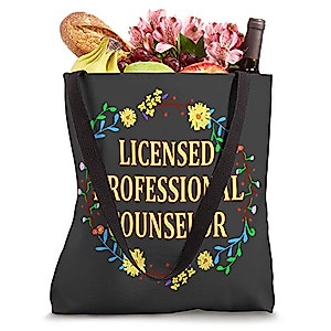 Cute Licensed Professional Counselor LPC Floral Wreath Gift Tote Bag