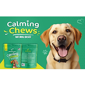 BARKING HUGS Calming Chews for Dogs - Natural Dog Stress and Anxiety Relief - Dog Relaxing Treats for Anxiety - Helps with Separation Anxiety, Fireworks, Lightning, These Contain no Hemp.
