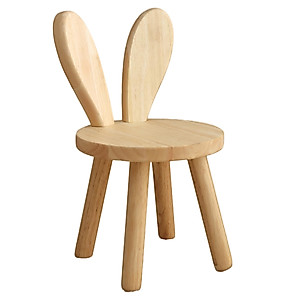 Wooden Step Stool Children Toddler Chair Kids Desk Chair with Non-Slip Foot Mat Wood Wax Oil Craft Sensory Table for Kids Playroom Classroom Boys Girls Age 2+ Size：10" L X 10" W X 18" H