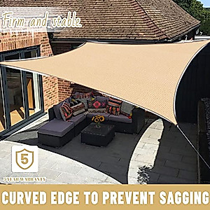 LOVE STORY 12' x 16' Rectangle Sand Sun Shade Sail Canopy UV Block Awning for Outdoor Patio Garden Backyard (We Make Custom Size)
