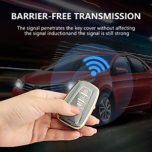 Fehlot For Toyota Key Covers,Soft TPU Protective Button Key Covers and Key Chains,Car Key Holder for Men & Women (Grey)