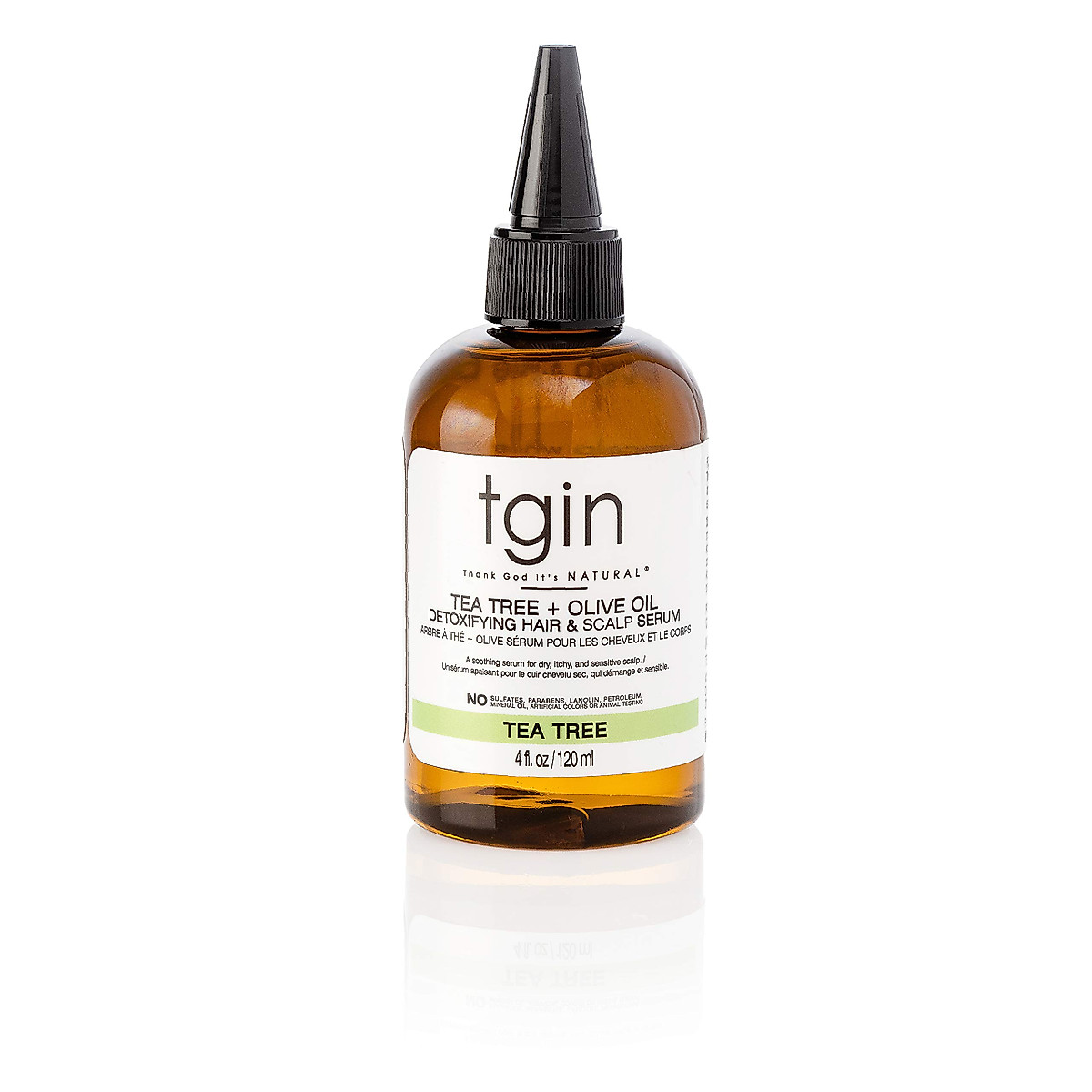 tgin Tea Tree + Olive Oil Detoxifying Dry Itchy Hair And Scalp Serum - Natural Hair - Scalp Oil - 4 Oz